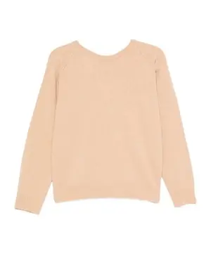 MAISON MARGIELA Long Sleeve V-neck Knit Top - Beige