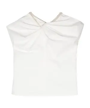 Junya Watanabe Honeycomb-pattern Blouse With Faux Pearl Details
