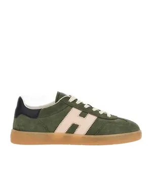 Hogan Suede And Leather H Patch Sneakers - Green