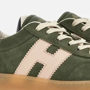Hogan Suede And Leather H Patch Sneakers - Green