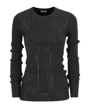 Brunello Cucinelli Long Sleeve Embroidered T-shirt