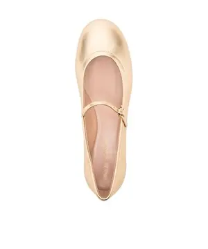 GIANVITO ROSSI Carla Buckled Ballerina Flats - Nude