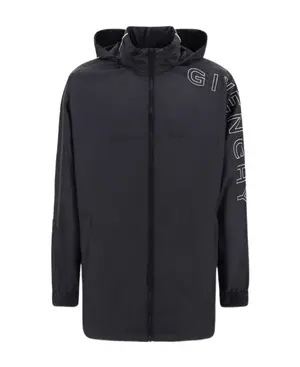 Givenchy Logo Embroidered Hooded Zip-up Jacket