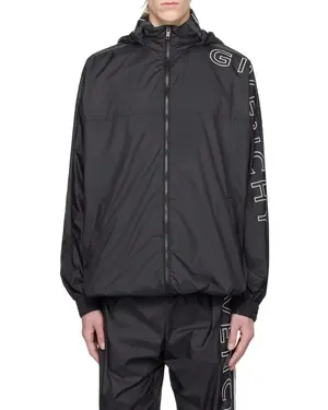 Givenchy Logo Embroidered Hooded Zip-up Jacket