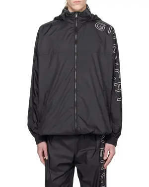 Givenchy Logo Embroidered Hooded Zip-up Jacket