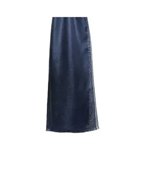 Max Mara Silk And Linen Stole - Cornflower Blue