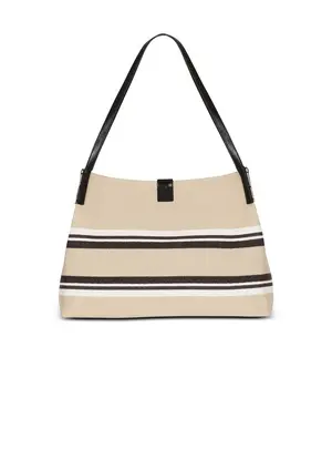 Balmain Logo Shoulder Bag - Beige
