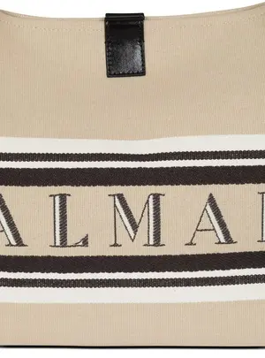 Balmain Logo Shoulder Bag - Beige