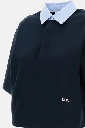 Stella McCartney Cropped Logo Embroidered Polo Shirt