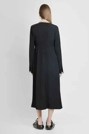 JIL SANDER V-neck Long-sleeved Midi Dress