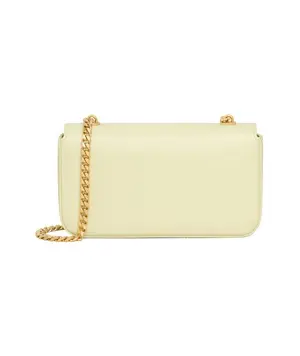 Celine Claude Chain Shoulder Bag In Shiny Calfskin - Light Yellow