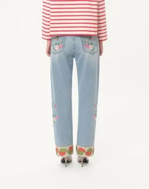 Valentino Garavani Embroidered Tapered Jeans