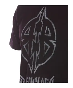 Balenciaga Bb Logo Printed Crewneck T-shirt - Black
