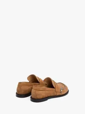 J.W.ANDERSON Suede Biker Moccasins With Zipper Detail - Ferruginous