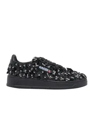 AUTRY Medalist Low Blooming Embellished Sneakers - Black