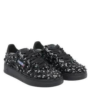 AUTRY Medalist Low Blooming Embellished Sneakers - Black