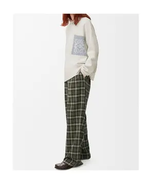Loewe Anagram-patch Crew Neck Sweatshirt - Beige/gray