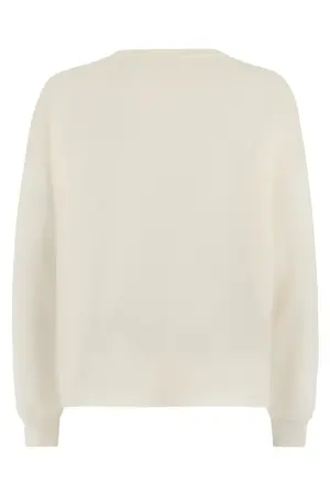 Loewe Anagram-patch Crew Neck Sweatshirt - Beige/grey
