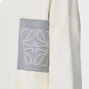 Loewe Anagram-patch Crew Neck Sweatshirt - Beige/grey