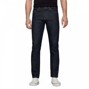 Hugo Boss Straight Leg Jeans With Logo Patch - Black