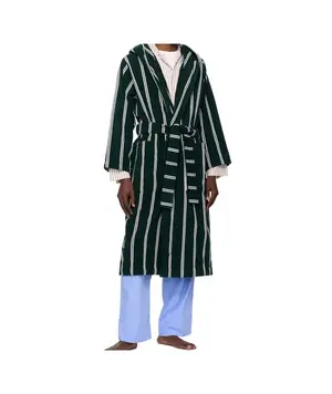 TEKLA Terrycloth Hooded Bathrobe - Green