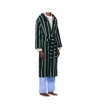 TEKLA Terrycloth Hooded Bathrobe - Green