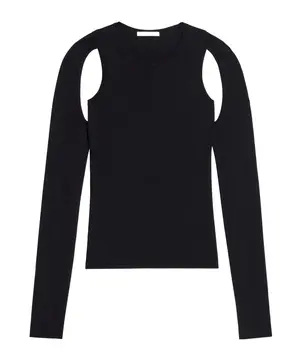 Helmut Lang Cut Out Knitted Jumper - Black