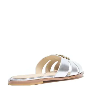 Pinko Milly Logo Plaque Sandals - White