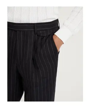 Brunello Cucinelli Chalk-stripe Linen Trousers