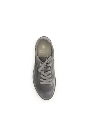 Brunello Cucinelli Low Top Lace-up Sneakers With Perforated Details