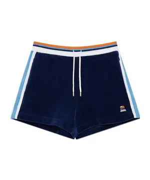 Casablanca Velour Drawstring Shorts With Side Stripe Detail