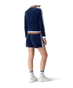 Casablanca Velour Drawstring Shorts With Side Stripe Detail