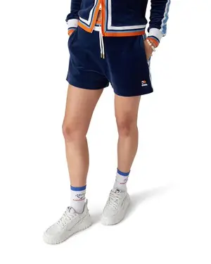 Casablanca Velour Drawstring Shorts With Side Stripe Detail