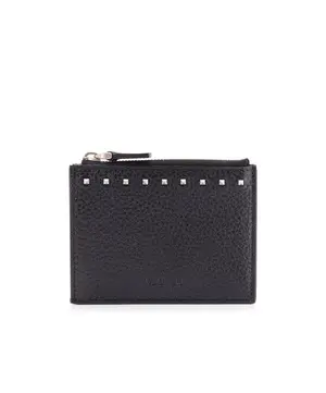 Valentino Garavani Rockstud Zip-up Card Holder - Black
