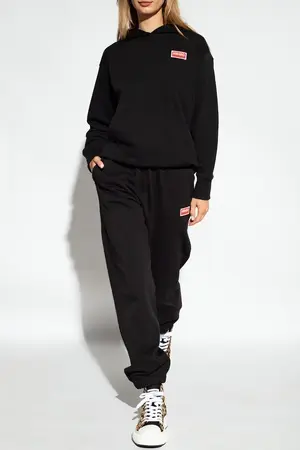 Kenzo Logo Embroidered Hoodie - Black