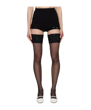 SHUSHU/TONG Sequined Rib Knitted Shorts