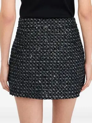 Liu Jo Bouclé Miniskirt With Embellishments - Gray