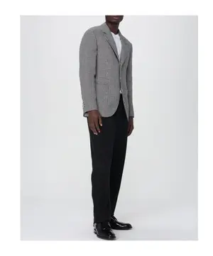 Brunello Cucinelli Checked Single-breasted Jacket - Gray