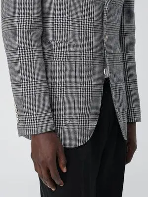 Brunello Cucinelli Checked Single-breasted Jacket - Gray