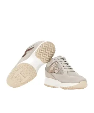 Hogan Interactive Low-top Sneakers With Micro-glitter Side H - Grey