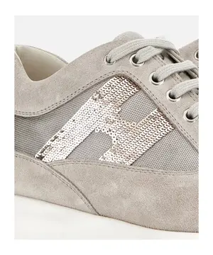 Hogan Interactive Low-top Sneakers With Micro-glitter Side H - Grey