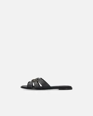 Pinko Love Birds Cut-out Flat Sandals - Black