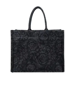 Versace Athena Barocco Jacquard Large Tote Bag - Black