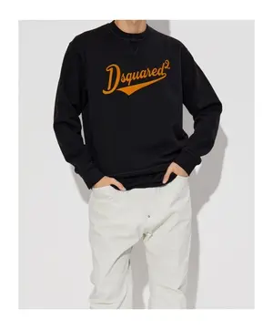 Dsquared2 Velvet Logo Crewneck Sweatshirt - Black
