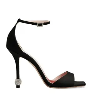 ROGER VIVIER Embellished Satin High Heel Sandals - Black