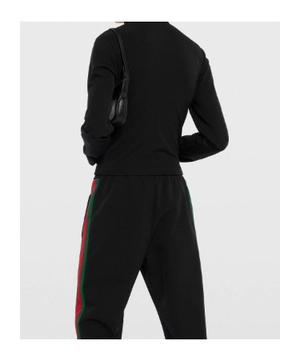 Gucci Stretch Nylon Zip Jacket With Web Intarsia