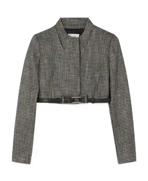 Coperni Checked Cropped Jacket With Belt Detail