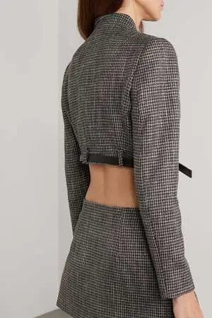 Coperni Checked Cropped Jacket With Belt Detail