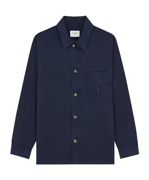 Saint Laurent Cassandre Button-up Overshirt - Black
