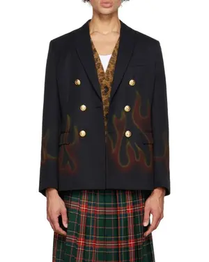 Palm Angels Burning Double-breasted Blazer